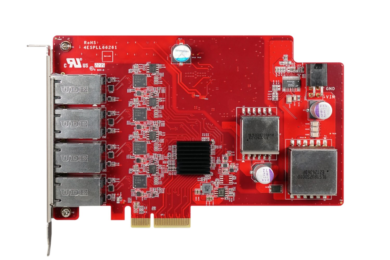 ESPL-G4P3-C1: Конвертер интерфейса PCIe в 4x PoE/PoE+ с изоляцией, Innodisk